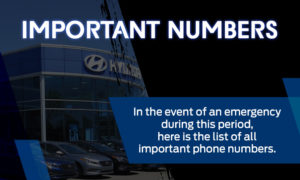 IMPORTANT NUMBERS - Hyundai Gatineau